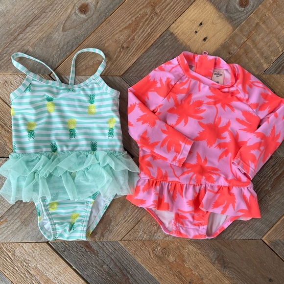 Beginning Boutique | Swim | Girls Pineapple And Palm Tree Swimsuit Set ...